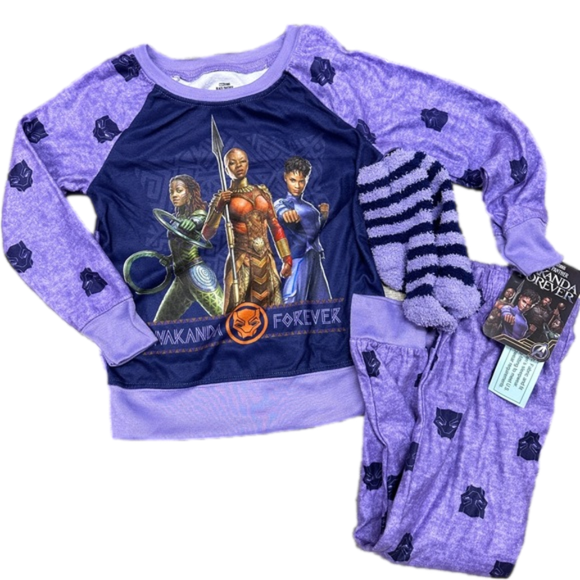 Marvel | Pajamas | Nwt Girls Marvel Black Panther Wakanda Forever ...